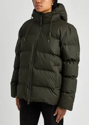 Rains Quilted Waterproof Jacket - Dark Green