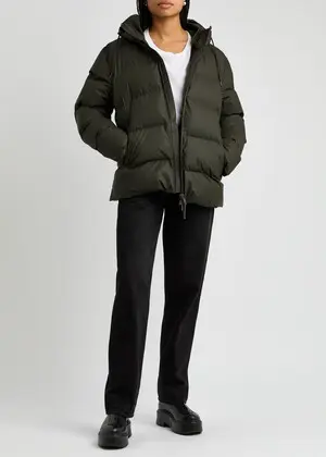 Rains Quilted Waterproof Jacket - Dark Green