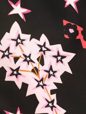 Red Valentino Star-print Pussy-bow Dress