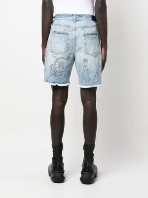 Amiri Logo-print Denim Shorts