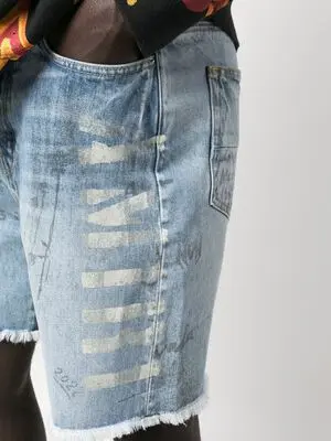 Amiri Logo-print Denim Shorts