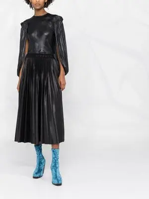 Stella McCartney Pleated Cut-out Sleeves Blouse