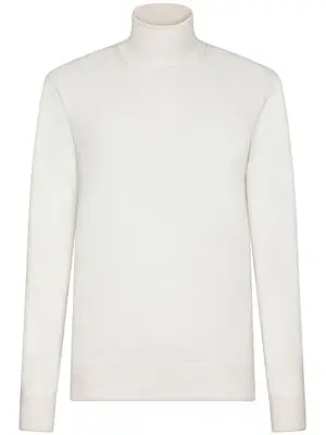 Dolce & Gabbana Roll-neck Cashmere-silk Sweater - White