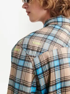 Off-White Check-print Long-sleeve Shirt - Brown