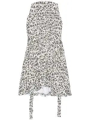 Balenciaga Logo-print Midi Dress