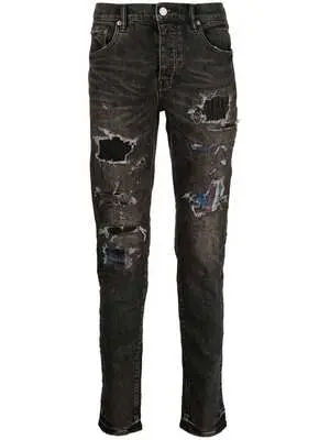 PURPLE BRAND Distressed-effect Slim-fit Jeans