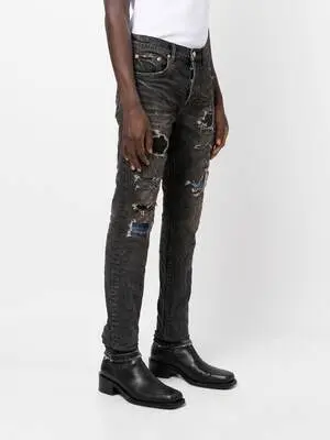 PURPLE BRAND Distressed-effect Slim-fit Jeans