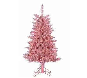 GERSON INTERNATIONAL 4ft Pink Tuscany Tinsel Tree Gerson Co - One-color