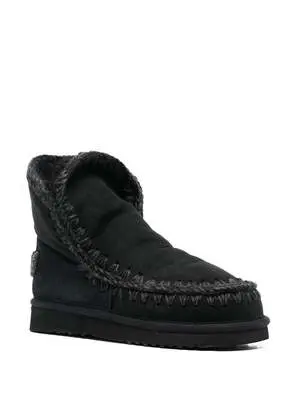 Mou Glitter Logo Ankle Boots - Black
