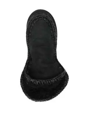 Mou Glitter Logo Ankle Boots - Black