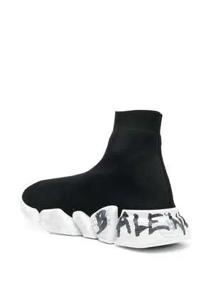 Balenciaga Speed 2.0 Graffiti Sneakers - Black