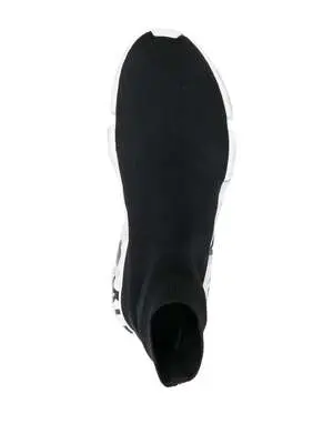 Balenciaga Speed 2.0 Graffiti Sneakers - Black