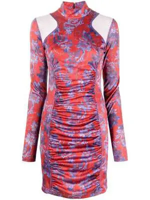 Versace Paisley-print Mini Dress - Red