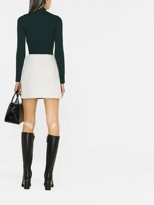 COURREGES Logo-patch Ribbed-knit Jumper - Green