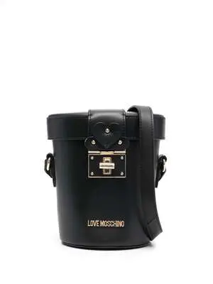 Moschino Logo Plaque Cylinder Bag - Black