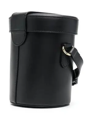 Moschino Logo Plaque Cylinder Bag - Black