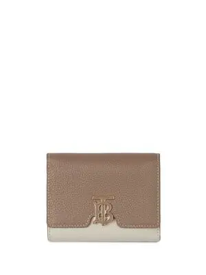 Burberry Tri-tone Grained-effect Wallet - Neutrals