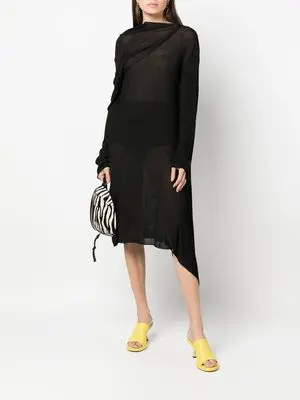MARQUES' ALMEIDA Ribbed-knit Asymmetric Dress