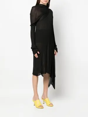 MARQUES' ALMEIDA Ribbed-knit Asymmetric Dress