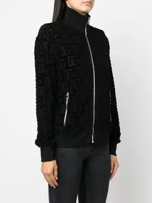 Dolce & Gabbana Jacquard-logo Zip-up Sweatshirt