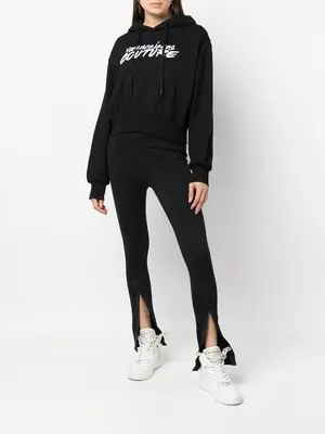 Versace Logo-embroidered Hoodie - Black