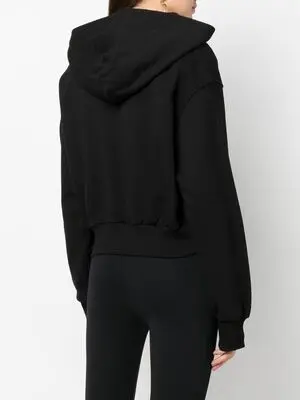 Versace Logo-embroidered Hoodie - Black