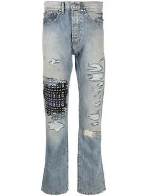 Alchemist Distressed-effect Straight-leg Jeans