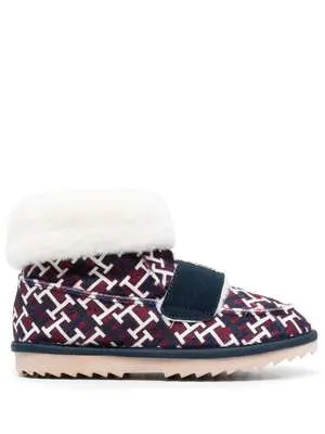 Tommy Hilfiger Monogram Fleece-trim Slippers