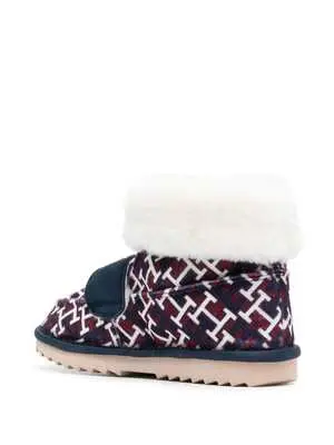 Tommy Hilfiger Monogram Fleece-trim Slippers