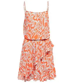 Heidi Klein Printed Ruffled Minidress - Orange