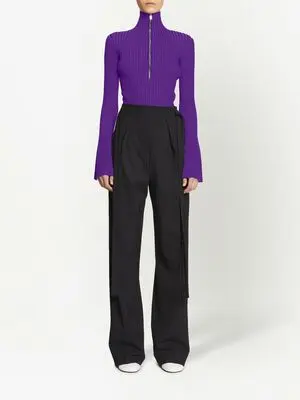 Proenza Schouler Zipped Rib-knit Jumper