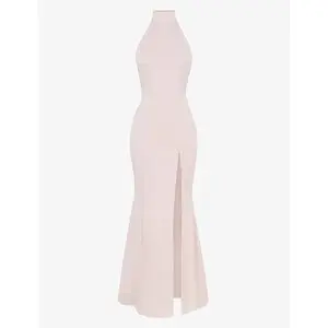 House Of Cb Halterneck Split-hem Maxi Dress - Blush