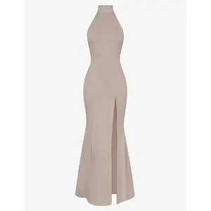 House Of Cb Juliette Halter-neck Maxi Dress - Blush