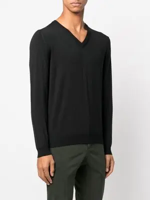 ZANONE V-neck Knitted Jumper - Black