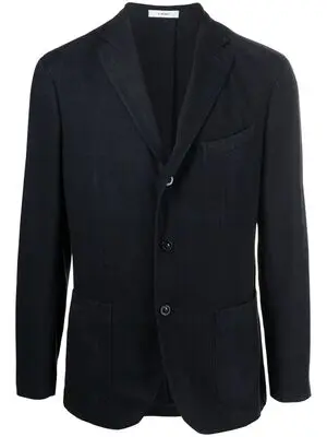 Boglioli Single-breasted Wool Blazer - Blue