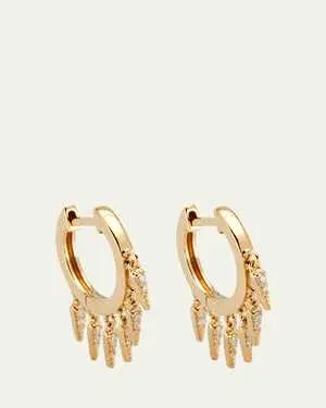 SYDNEY EVAN 14k Diamond Fringe Huggie Hoop Earrings - Gold