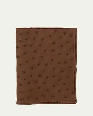 ABAS Ostrich Leather Passport Booklet - Brown