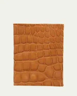 ABAS Alligator Passport Booklet Tan