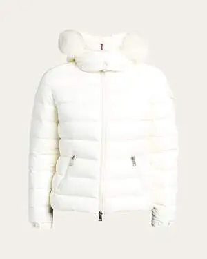 Moncler Badyf Faux Fur-Trimmed Hooded Down Jacket - Natural