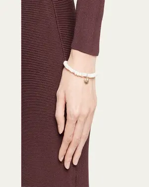 SYDNEY EVAN Opal Beaded Bracelet With Diamond Charm