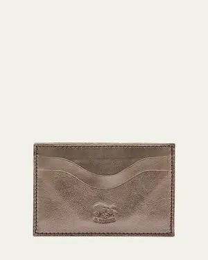 Il Bisonte Salina Metallic Leather Card Case - Bronze