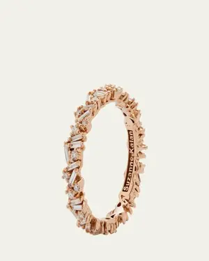 SUZANNE KALAN 18k Diamond Fireworks Eternity Band Ring - Rose Gold