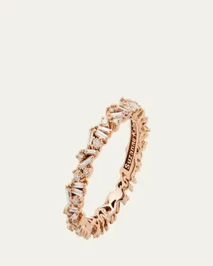 SUZANNE KALAN 18k Diamond Fireworks Eternity Band Ring - Rose Gold