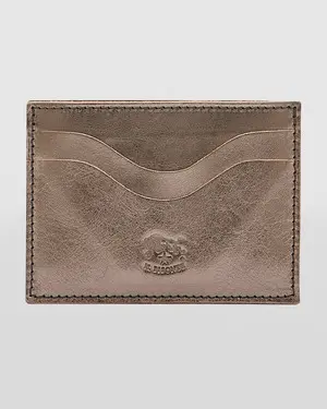 Il Bisonte Salina Metallic Leather Card Case - Bronze