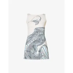 MAISIE WILEN Software Pattern-printed Slim-fit Stretch-woven Mini Dress