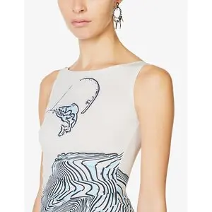MAISIE WILEN Software Pattern-printed Slim-fit Stretch-woven Mini Dress