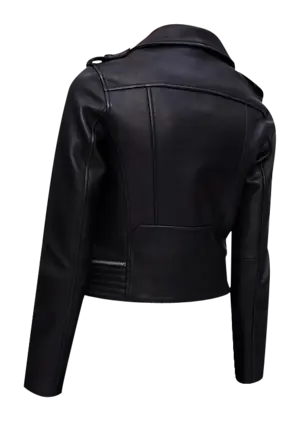 Maje Basal Leather Biker Jacket - Noir / Gris
