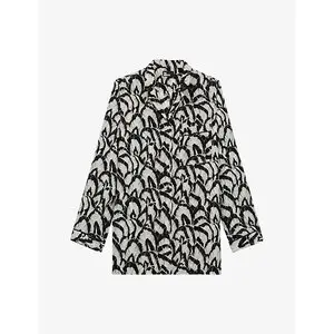 The Kooples Feather-print Silk Shirt