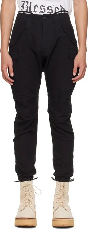R13 R13 Black Military Cargo Pants - Black