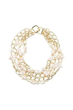KENNETH JAY LANE Kenneth Jay Lane Gold-Tone Chain And Pearl Necklace